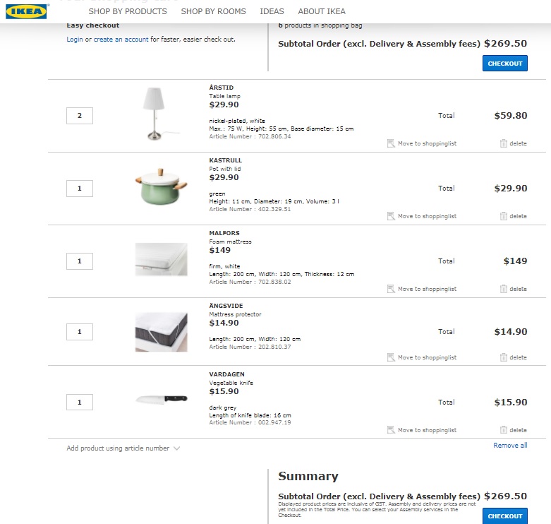 Ikea Invoice